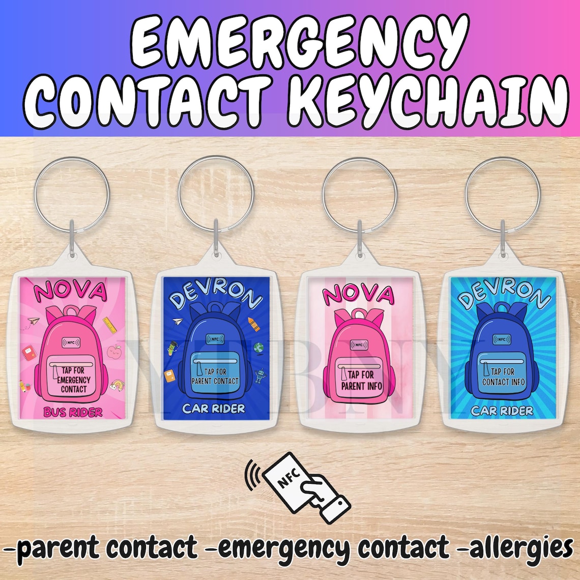 NFC Keychain Template| Canva Template| Keychain Template| Editable ...