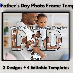 Canva Editable Dad/papa/grandpa Father's Day Photo Frame Template, Add ...