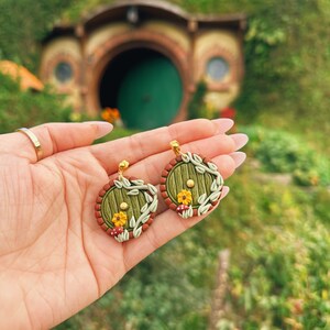 Hobbit Door Polymer Clay Earrings • Fantasy Dangle - Etsy