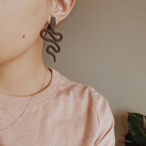 Boho Statement Snake Polymer Clay Earrings - Etsy