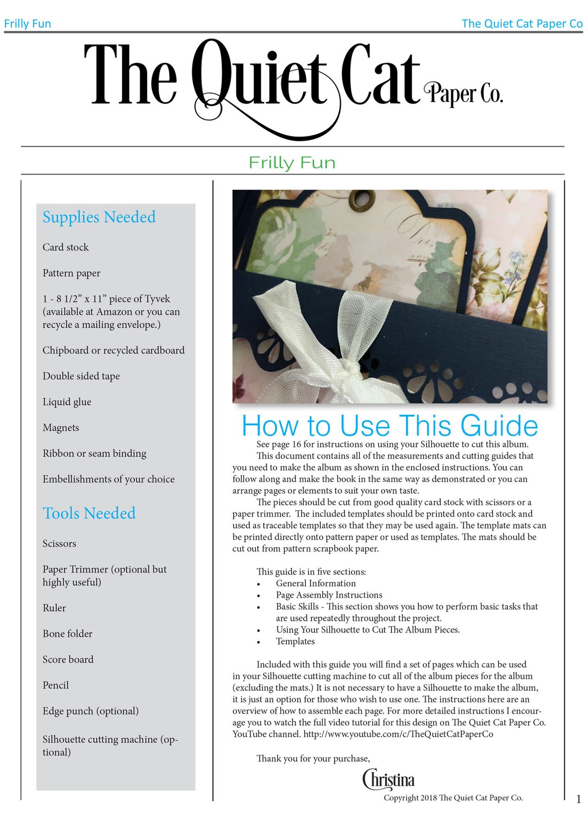 Frilly Fun Mini Album Guide With Templates and Included Free Cut Files ...