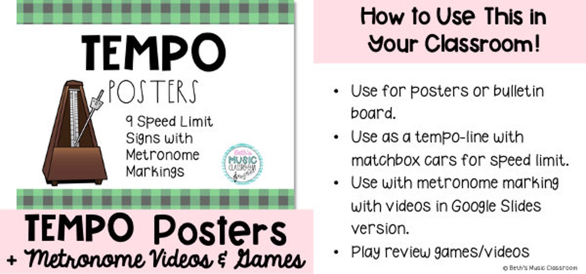 Tempo Music Posters and Game With Metronome Markings - in Google/pdf ...