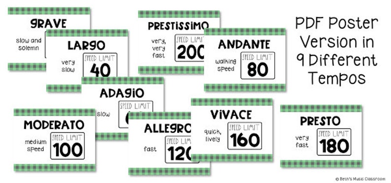 Tempo Music Posters and Game With Metronome Markings - in Google/pdf ...