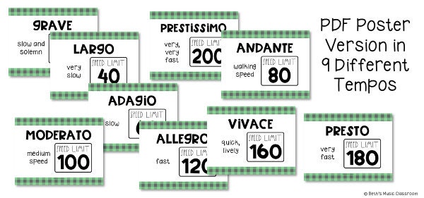 Tempo Music Posters and Game With Metronome Markings - in Google/pdf ...
