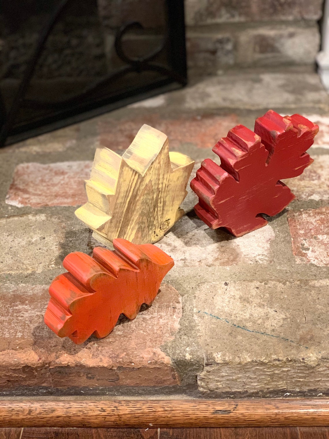 Rustic Wood Fall Leaves Set3 | Etsy