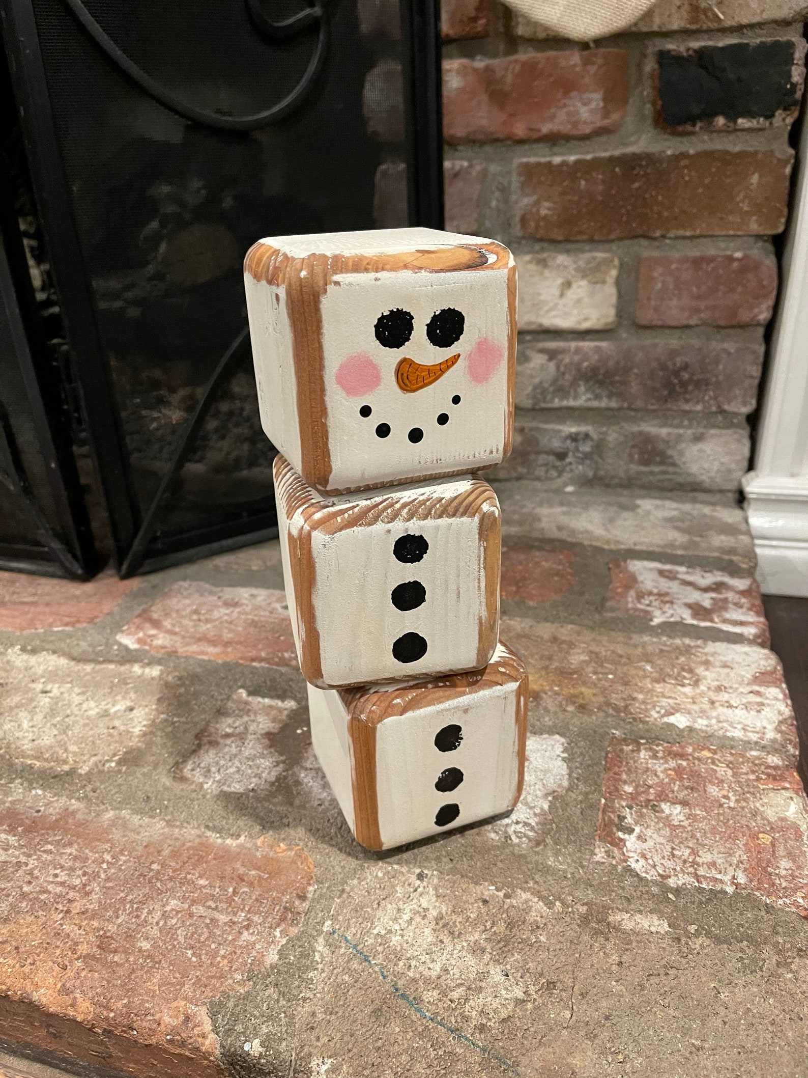 Rustic Wood Snowman Blocks - Etsy