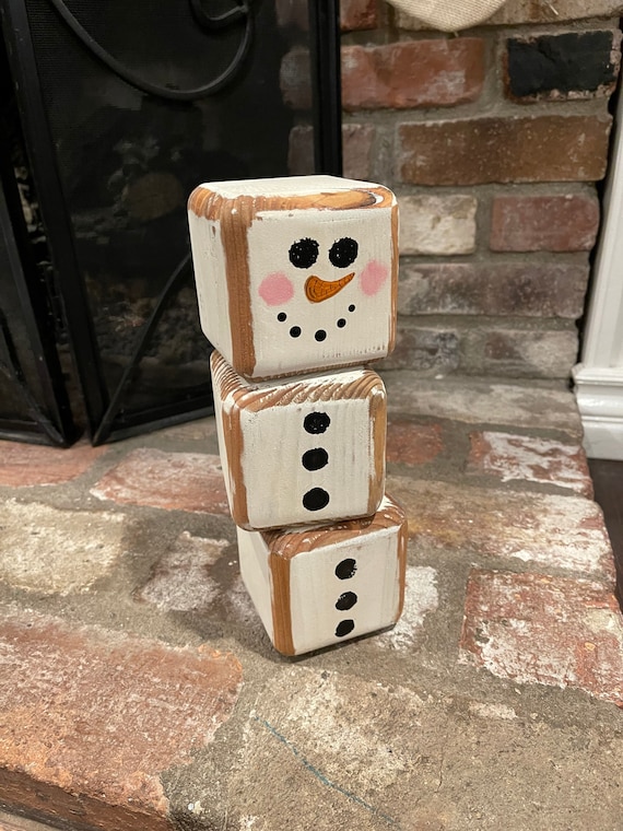 Diy Rustic Wood Block Snowman Build The Cutest And Easiest DIY Wooden