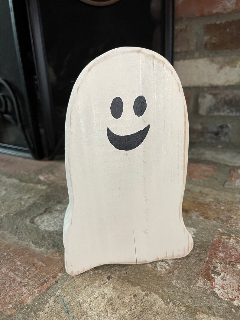 Rustic Wood Ghost Set 4 - Etsy