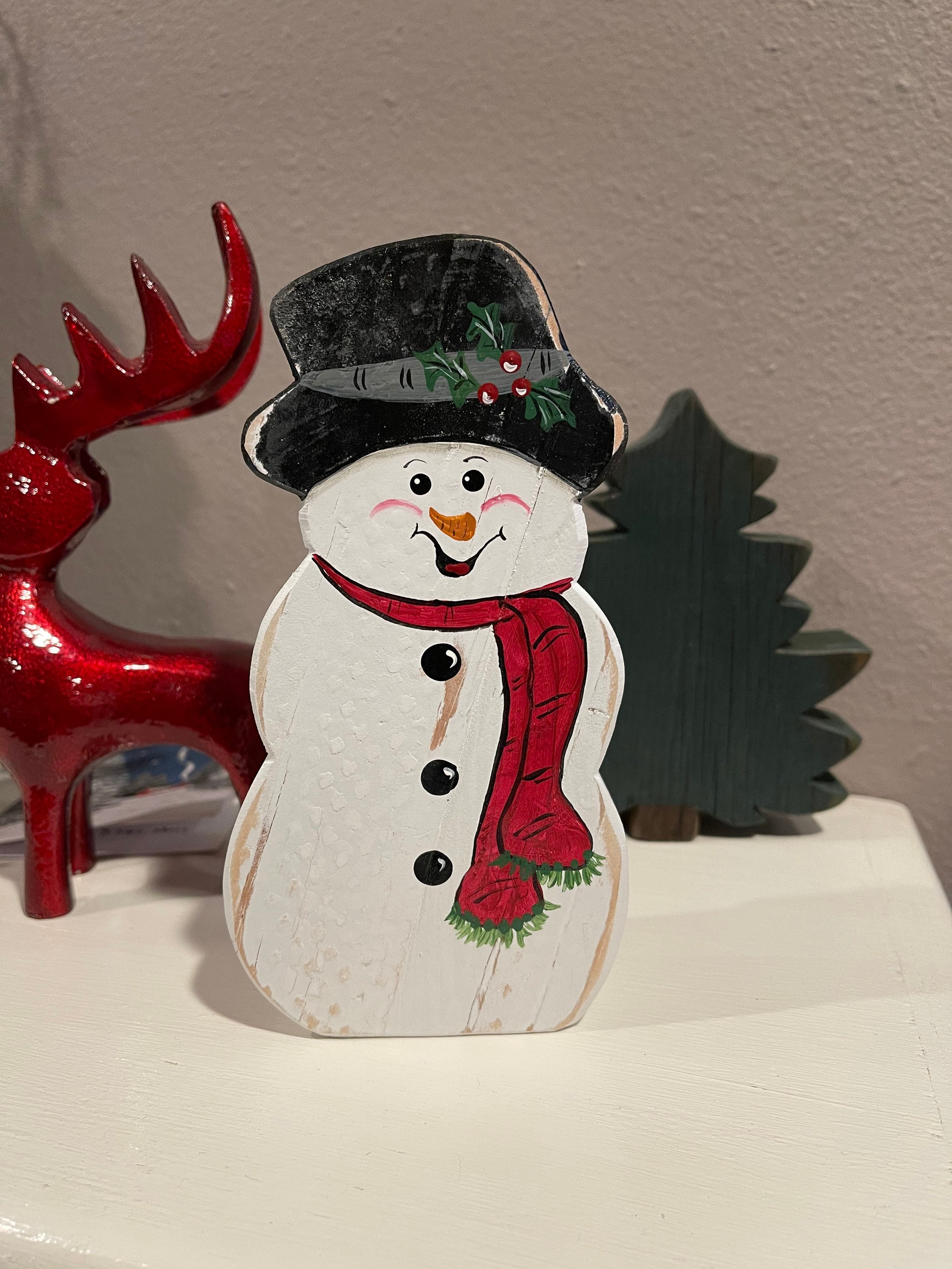 Mini Rustic Wood Snowman | Etsy