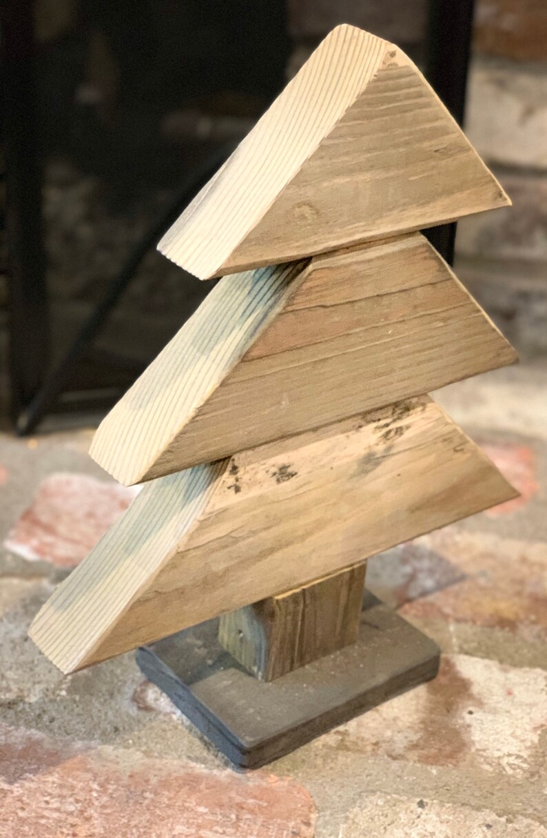 Rustic Natural Wood Xmas Tree Set (3) - Etsy