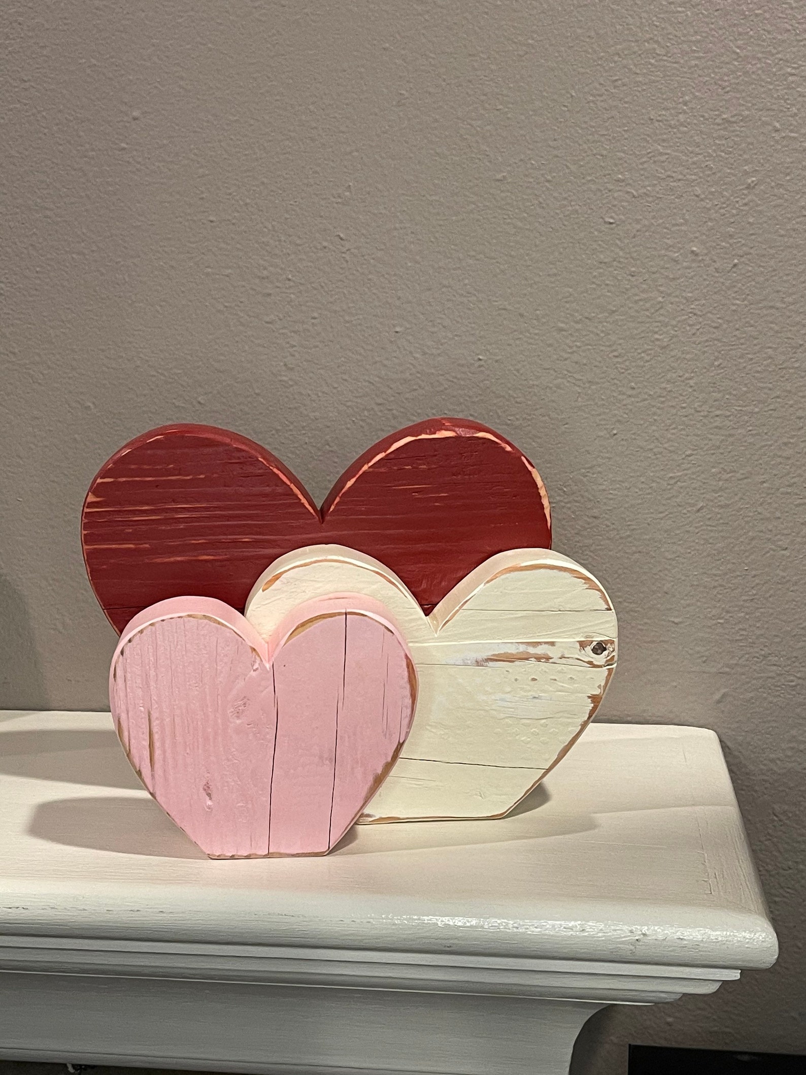 Rustic Trio of Wood Hearts - Etsy