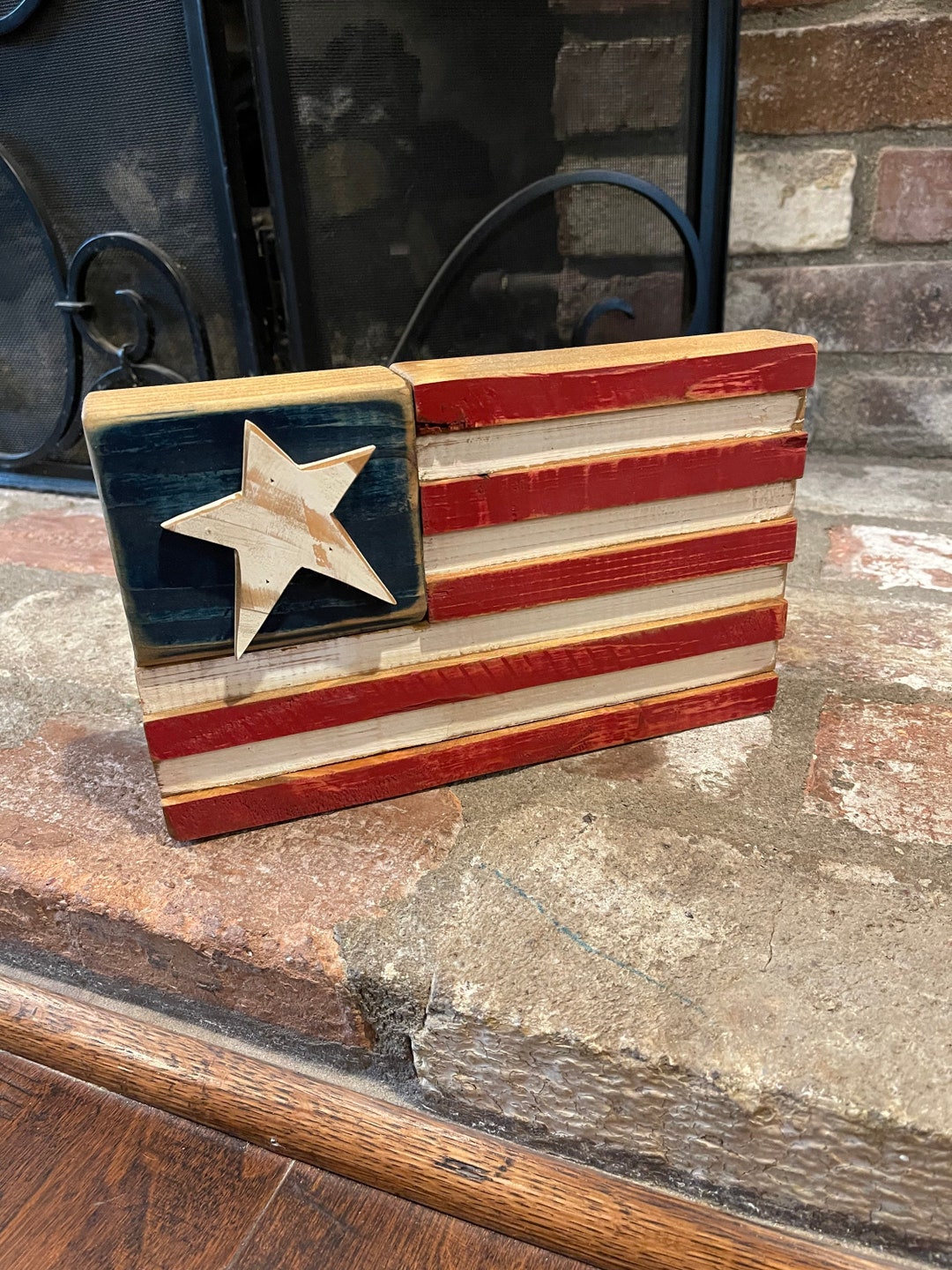 Rustic Wood Primitive American Flag - Etsy