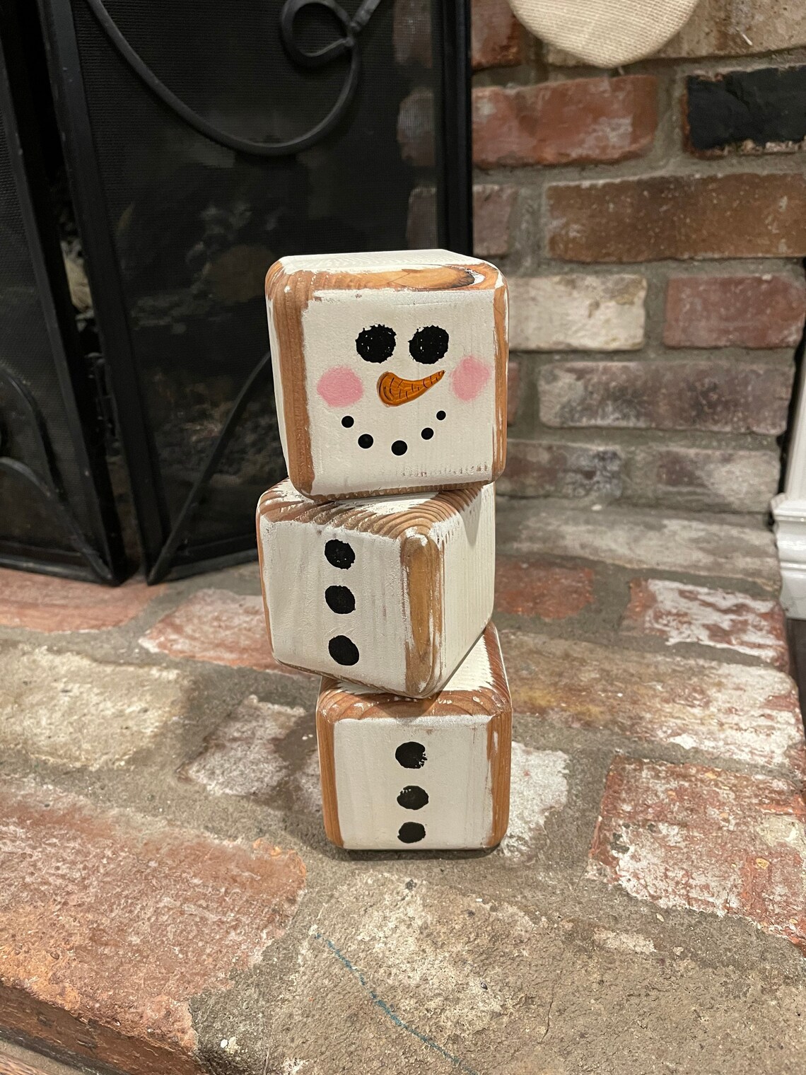 Rustic Wood Snowman Blocks - Etsy