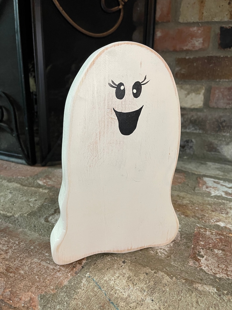 Rustic Wood Ghost Set (4) - Etsy