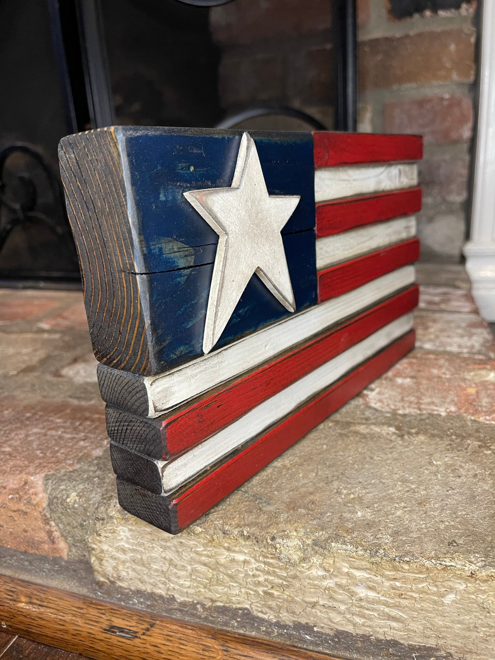 Rustic Wood Primitive American Flag | Etsy