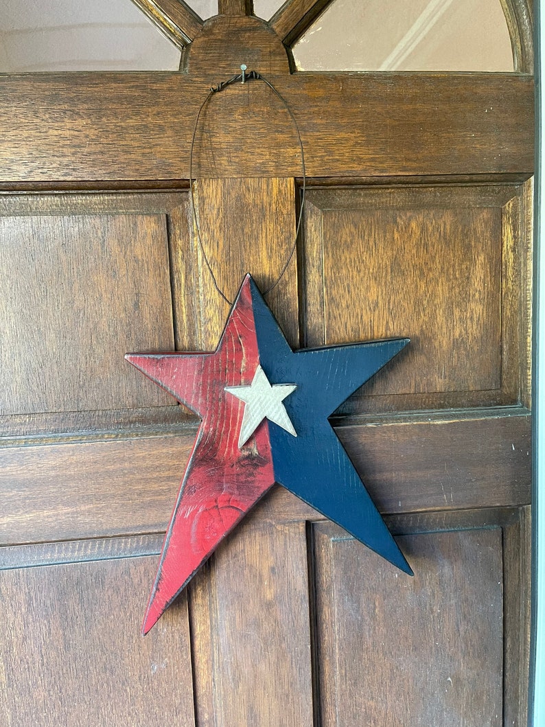 Rustic Hanging Primitive Patriotic Star - Etsy
