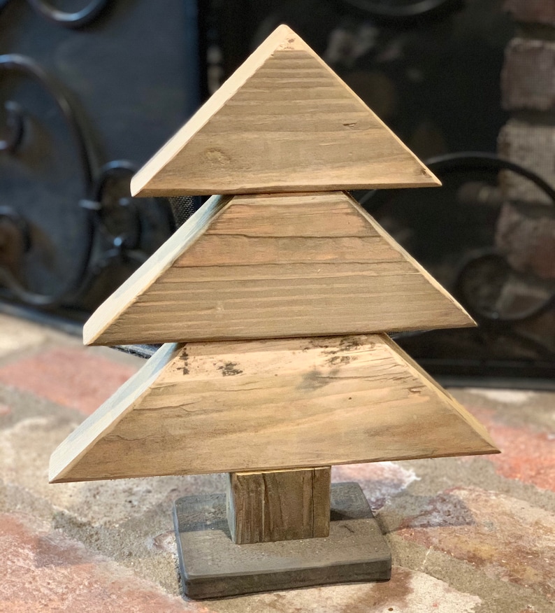Rustic Natural Wood Xmas Tree Set 3 - Etsy