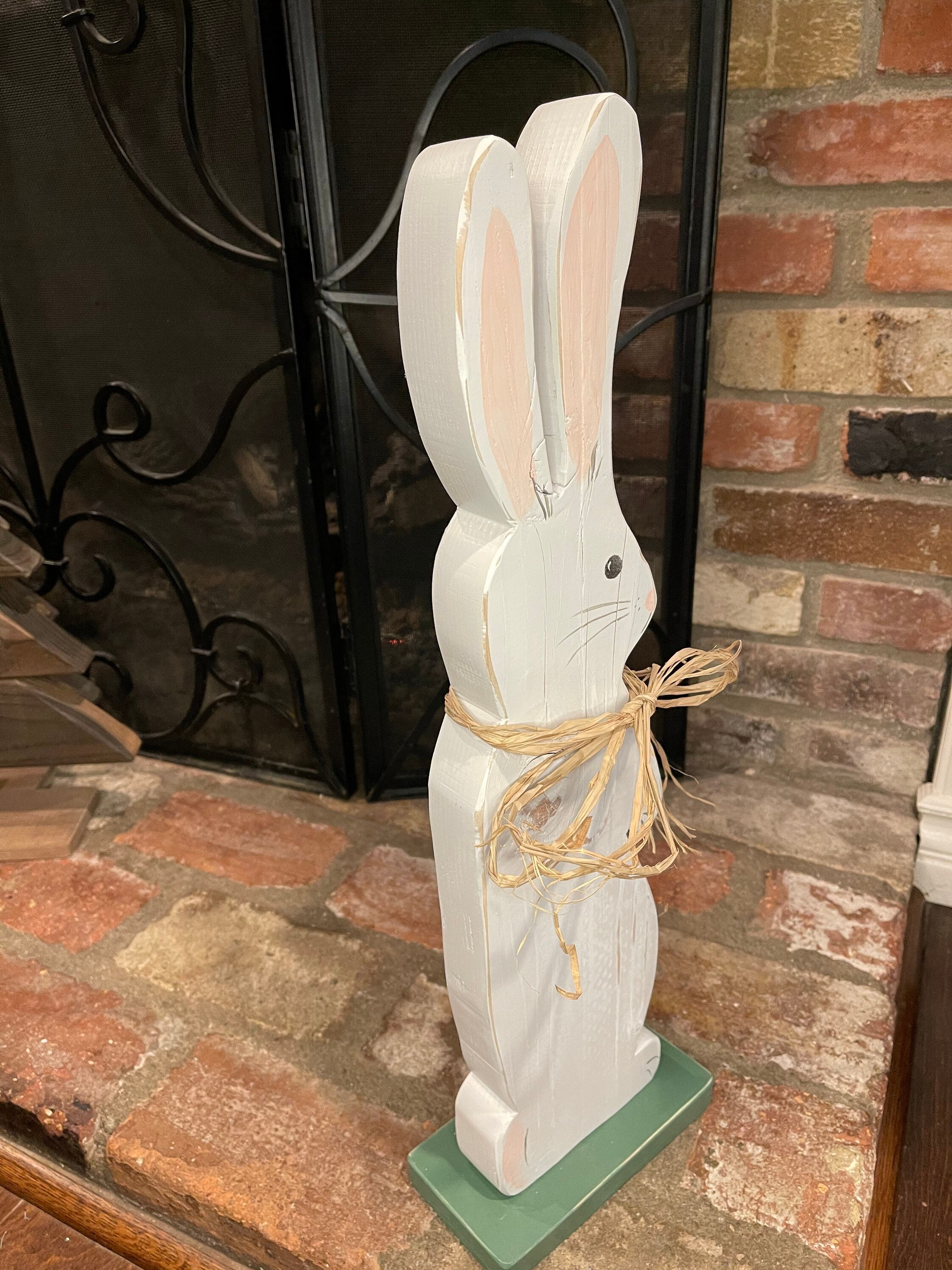 Rustic Slender Solid Wood Easter Bunny. - Etsy