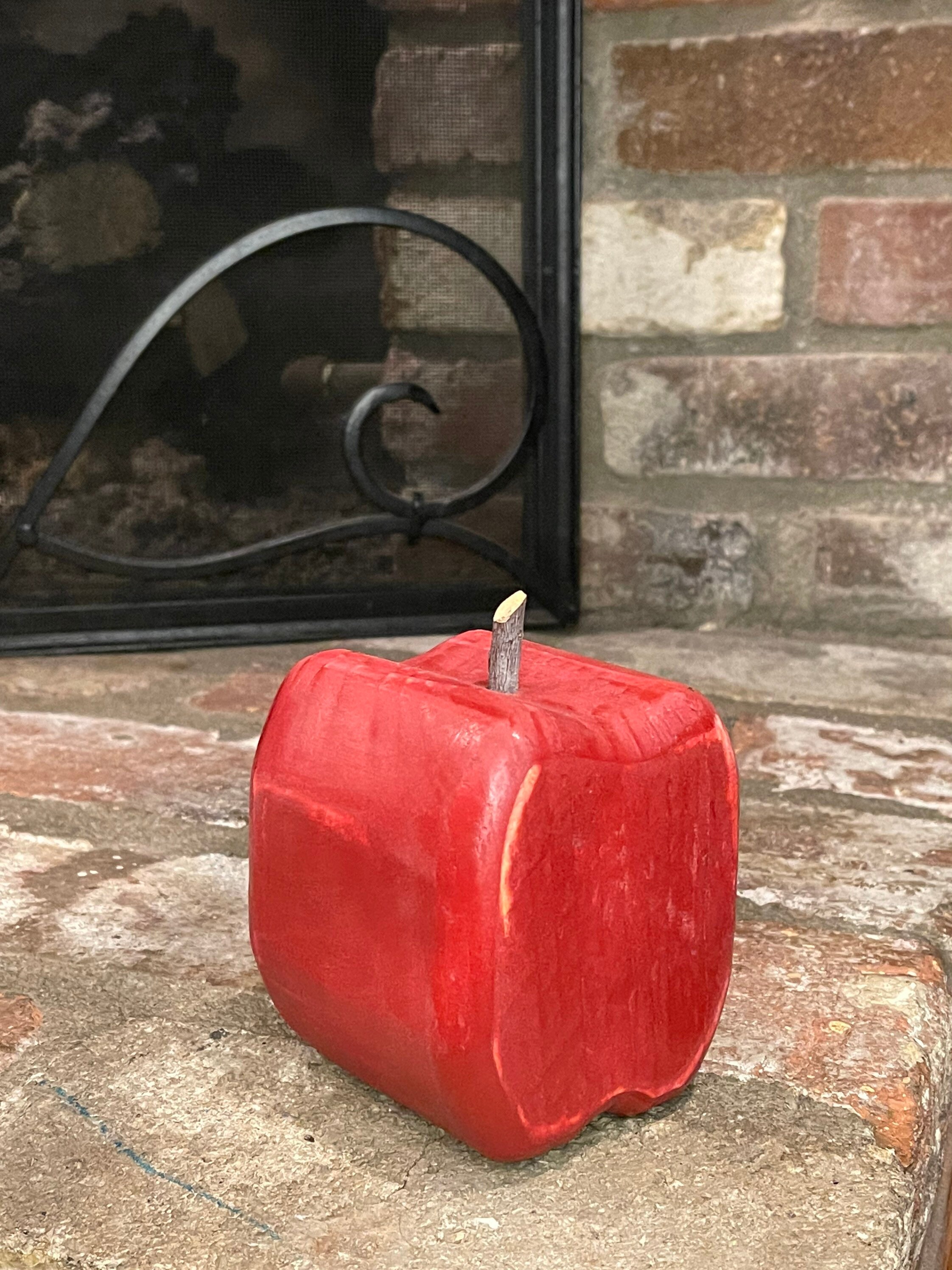 Rustic Wood Apple - Etsy