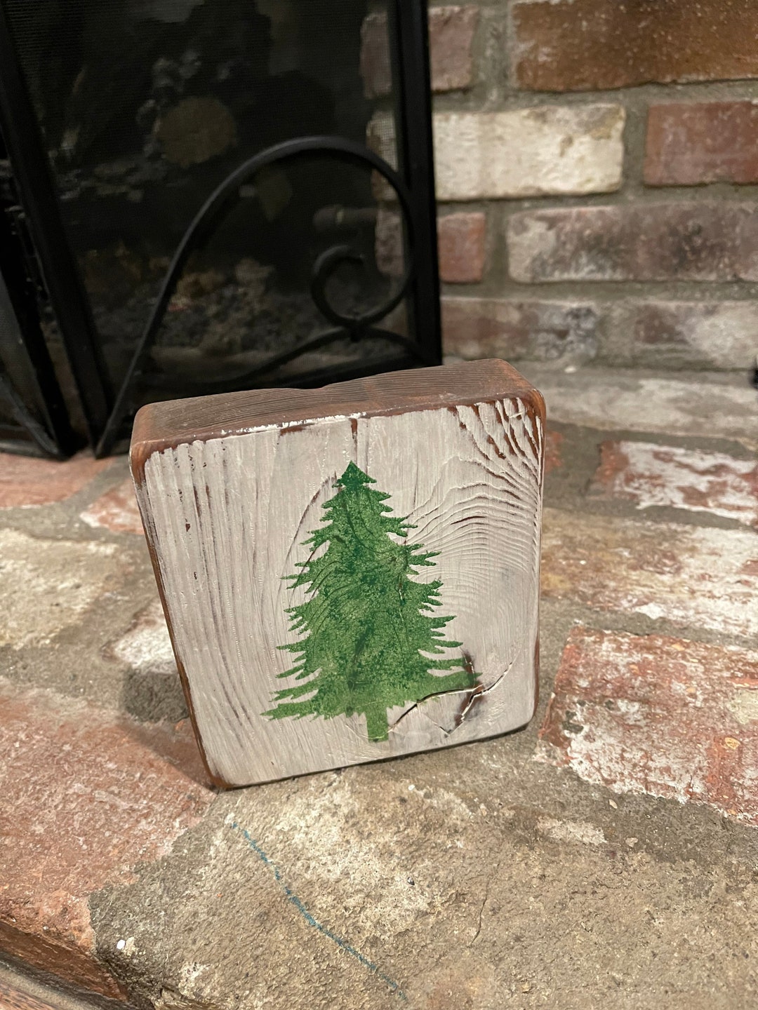 Rustic Wood Xmas Tree Block - Etsy