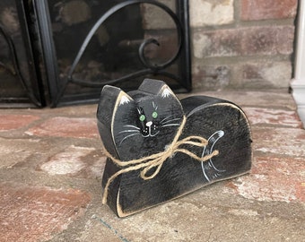 Rustic Wood Cat large | Etsy