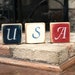 Rustic Wood American Flag Blocks - Etsy