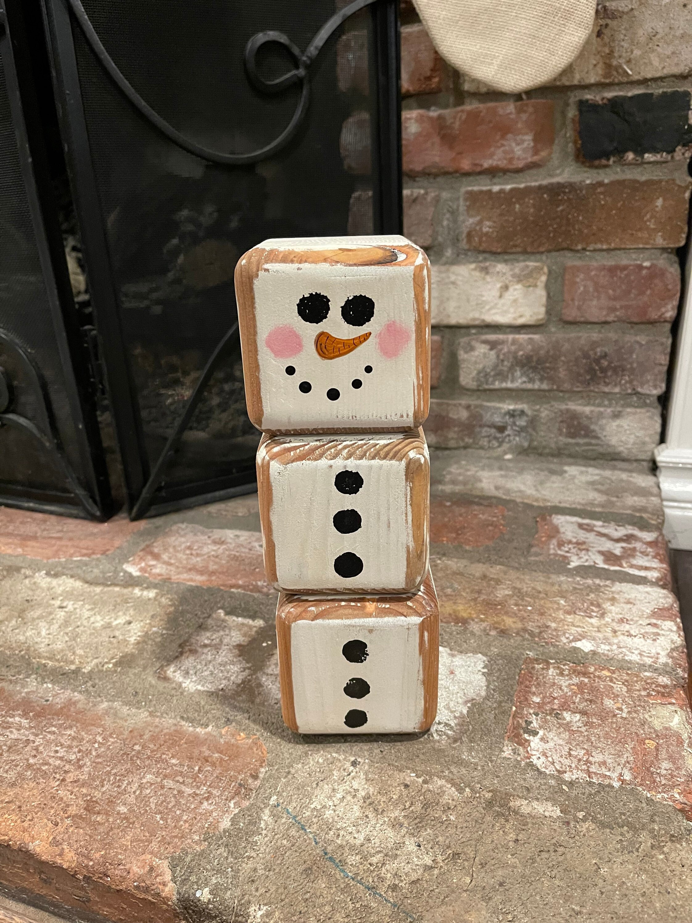 Rustic Wood Snowman Blocks - Etsy