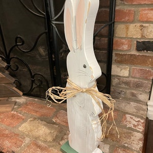 Rustic Slender Solid Wood Easter Bunny. - Etsy