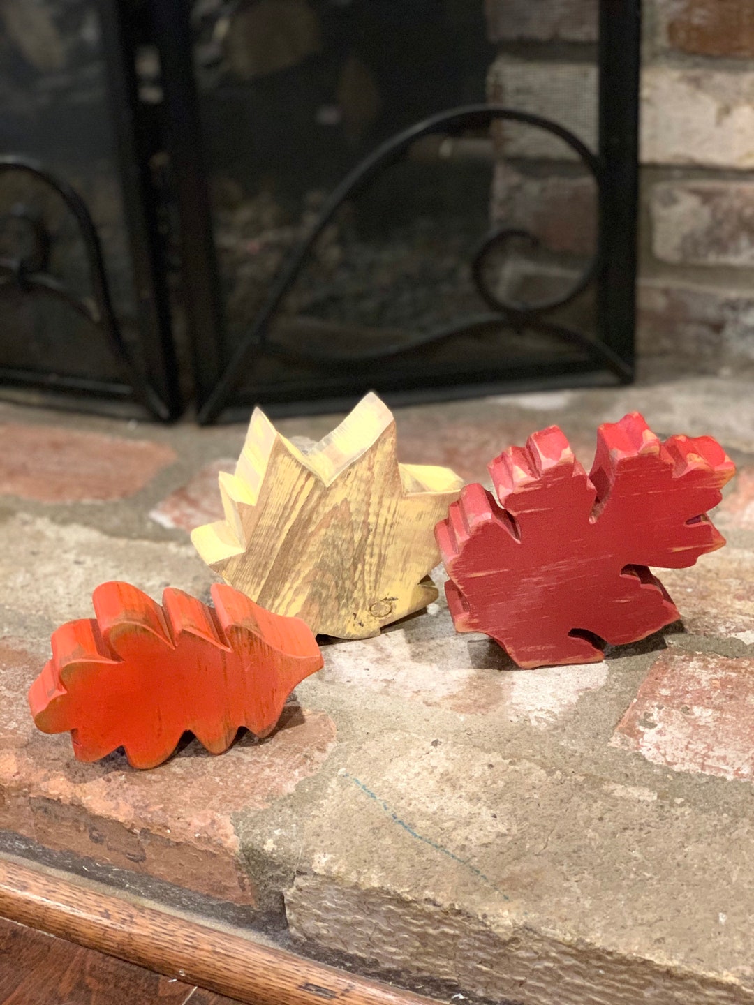 Rustic Wood Fall Leaves Set(3) - Etsy