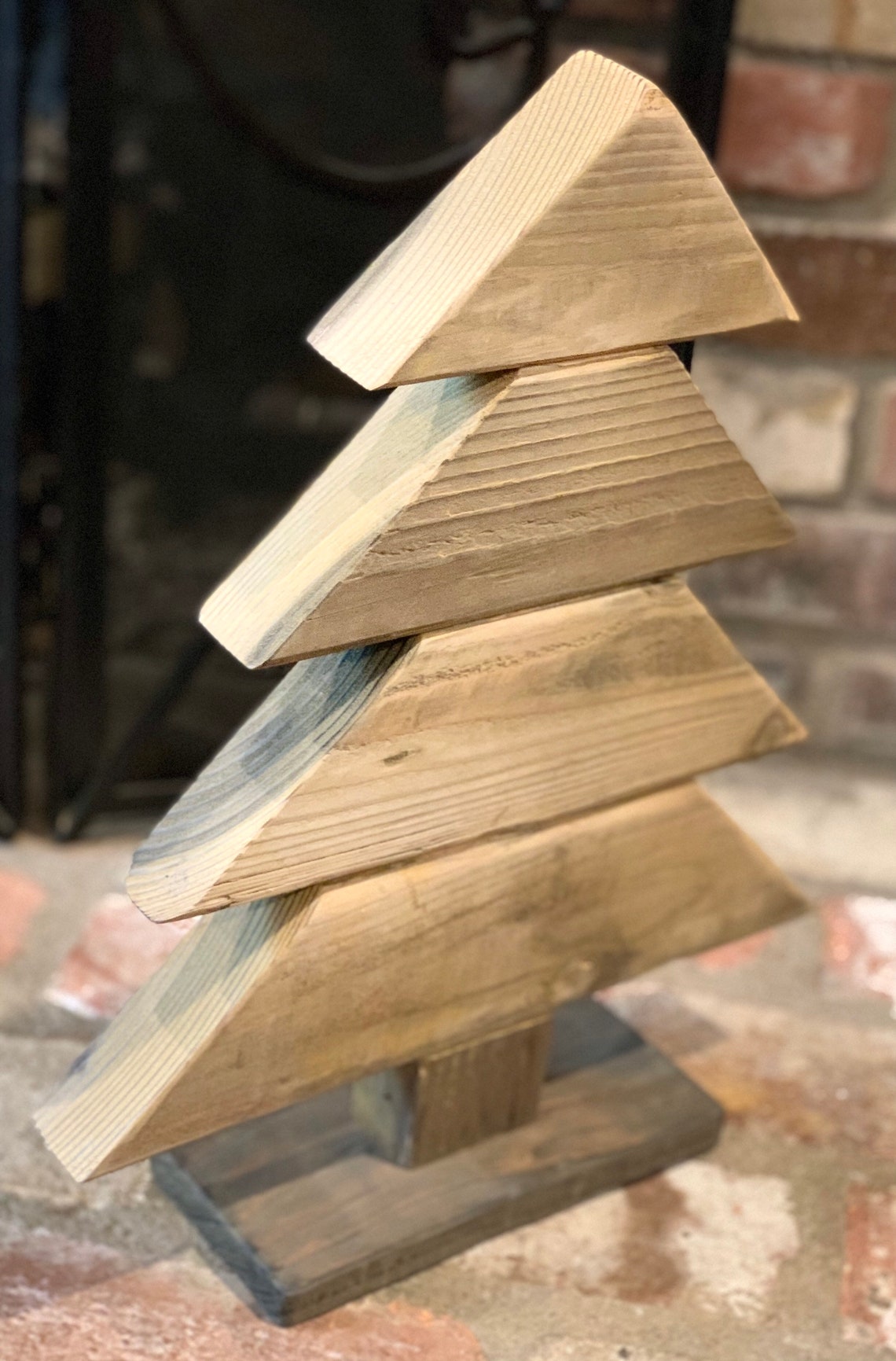 Rustic Natural Wood Xmas Tree Set (3) - Etsy