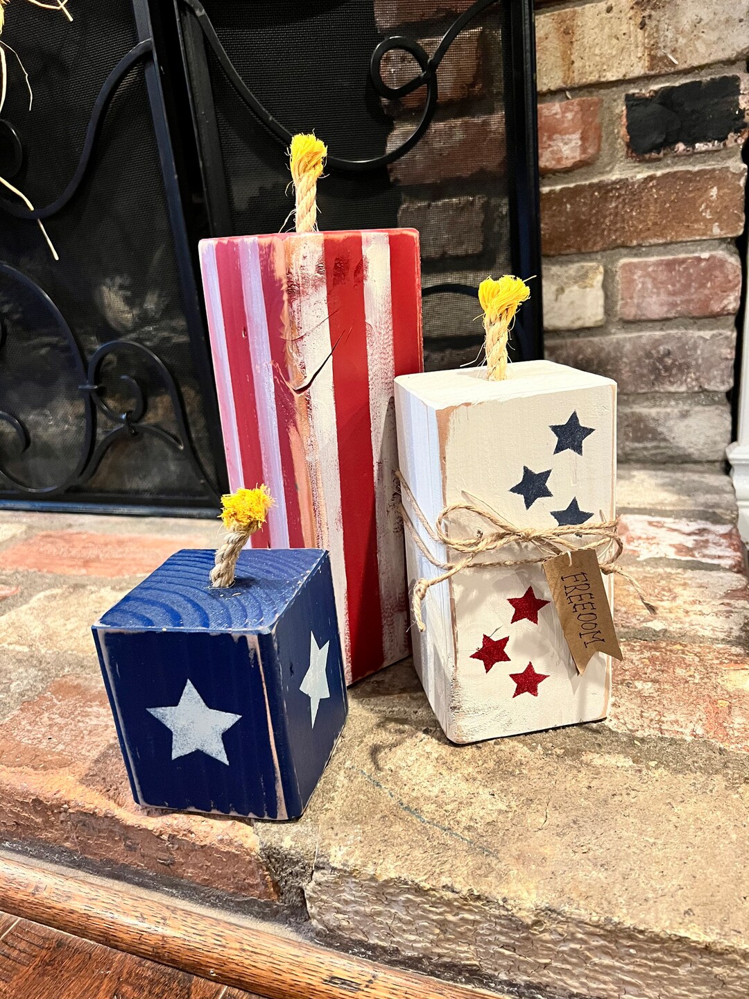 Rustic Wood Firework Set (3) - Etsy
