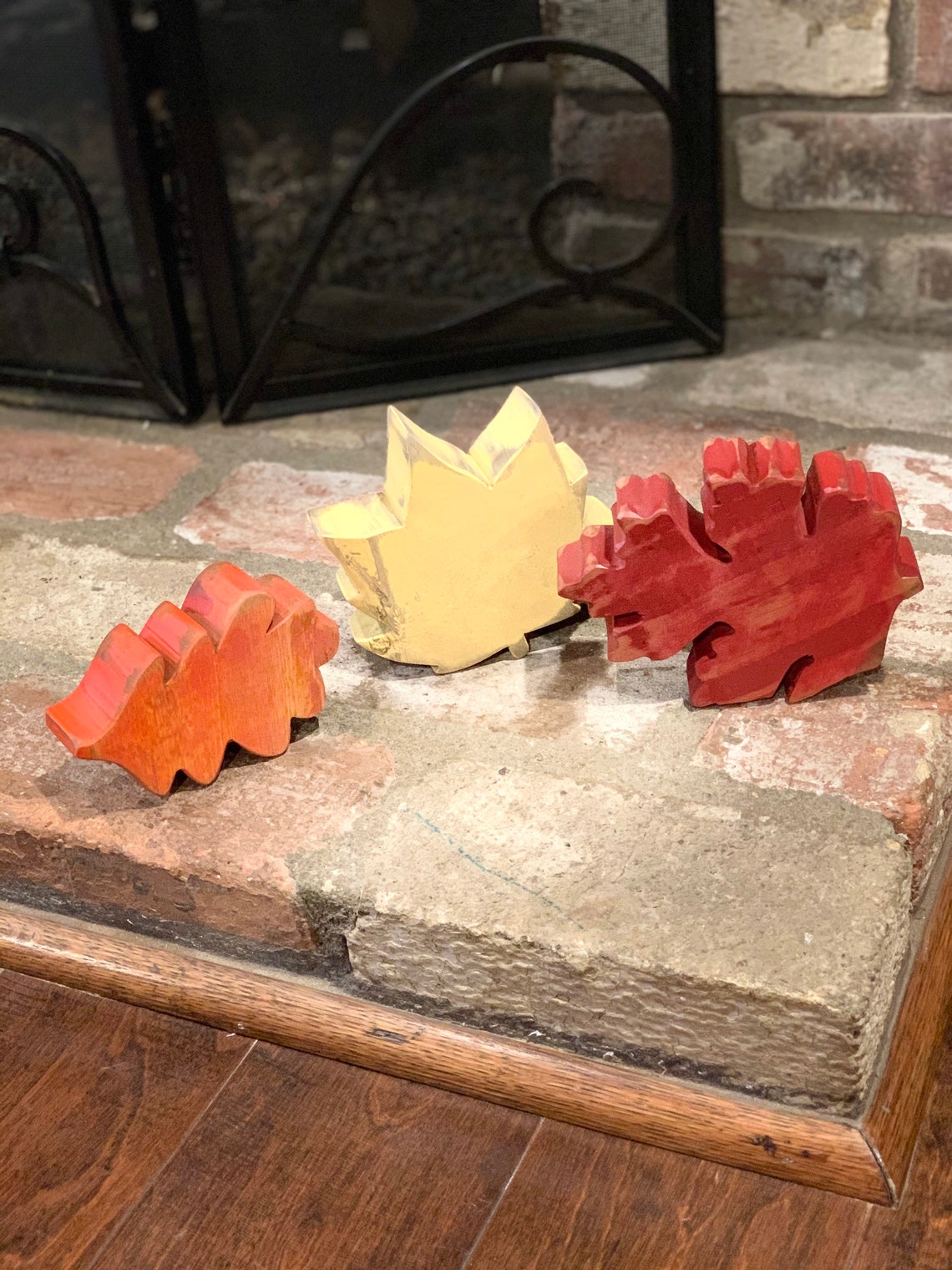 Rustic Wood Fall Leaves Set3 | Etsy