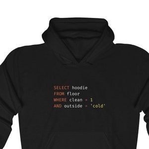 Select Hoodie SQL Hoodie. Coding Funny Hoodie, Programming Sweatshirt, Software Developer ...