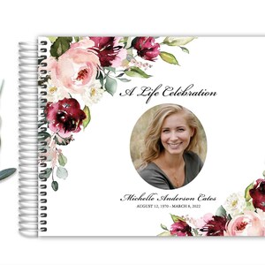 Funeral Guest Book A Life Remembered Memorial Service Guest | Etsy