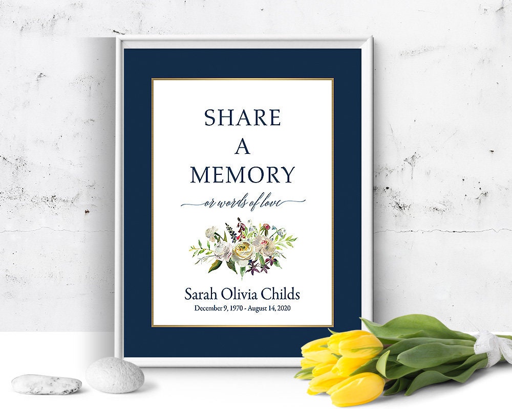 Please Share A Memory, Forever in Our Hearts Funeral Poster, Funeral ...