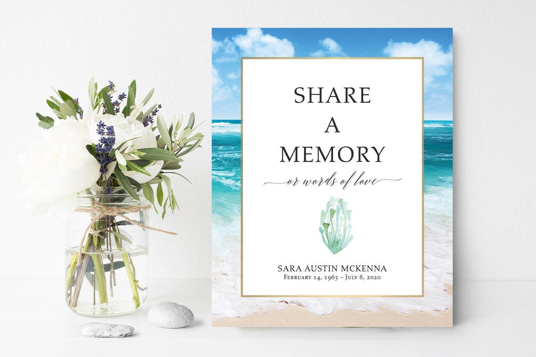 Funeral Share a Memory Sign, Printable Celebration of Life Favorite ...