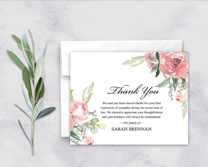 Sympathy Acknowledgement Cards Funeral Thank You and - Etsy