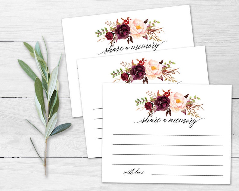 Share A Memory Printable Template Funeral Card Celebration of - Etsy
