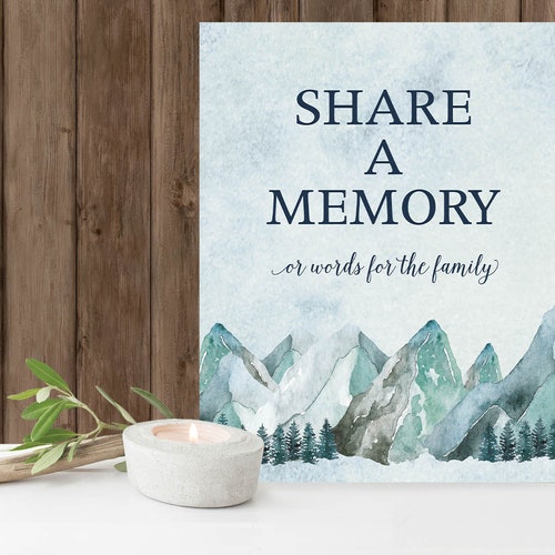 Share A Memory Card Printable Template Funeral Memory Cards - Etsy