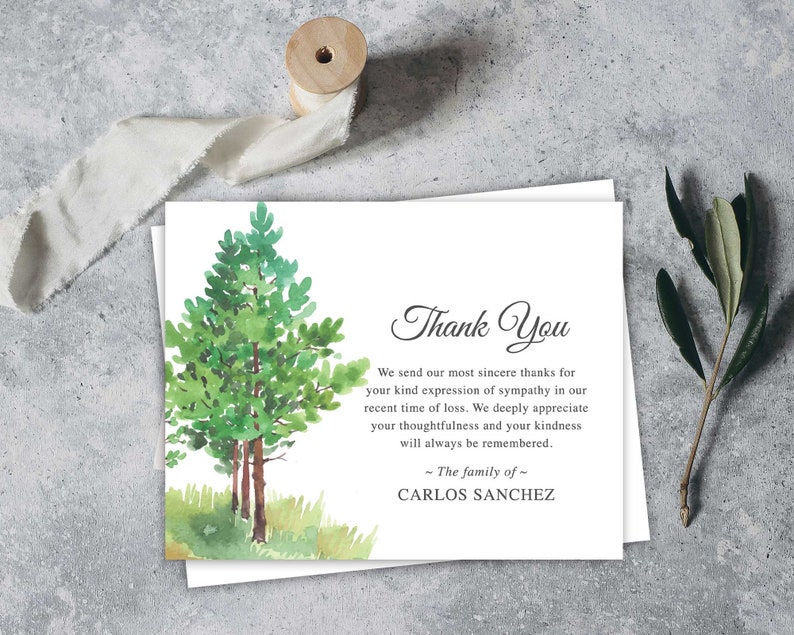 Sympathy Acknowledgement Cards Funeral Thank You Bereavement | Etsy
