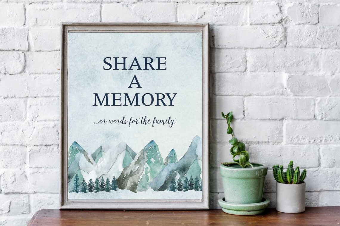 Share A Memory Sign Printable Funeral Celebration of Life | Etsy
