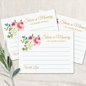 Share a Memory Share a Memory Card Favorite Memory Funeral - Etsy