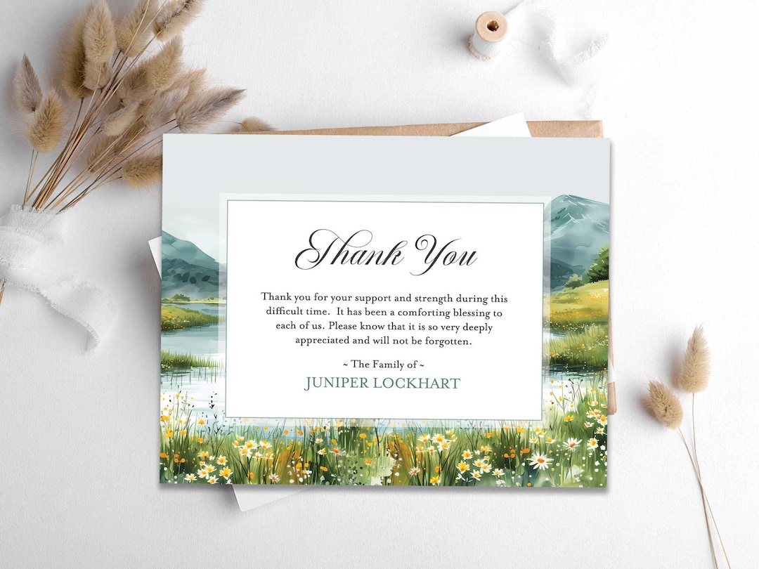 Sympathy Acknowledgement Cards, Funeral Thank You and Bereavement Notes ...