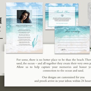 Funeral Guest Book Ocean Beach Theme Celebration of Life Guest Registry ...