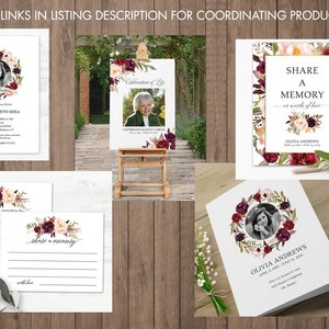 Share A Memory Printable Template Funeral Card Celebration of - Etsy