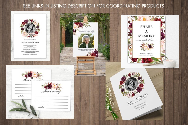 Share A Memory Printable Template Funeral Card Celebration of - Etsy