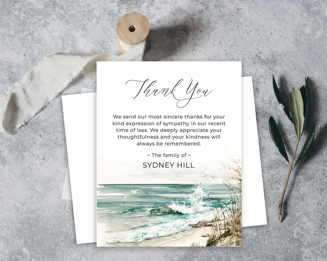 Sympathy Acknowledgement Cards, Funeral Thank You and Bereavement Notes ...