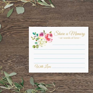 Share a Memory Share a Memory Card Favorite Memory Funeral - Etsy