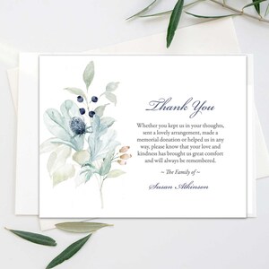 Sympathy Acknowledgement Cards, Funeral Thank You Bereavement Notes ...