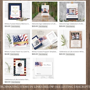 Military Funeral Invitation Template, Celebration of Life Invitation ...